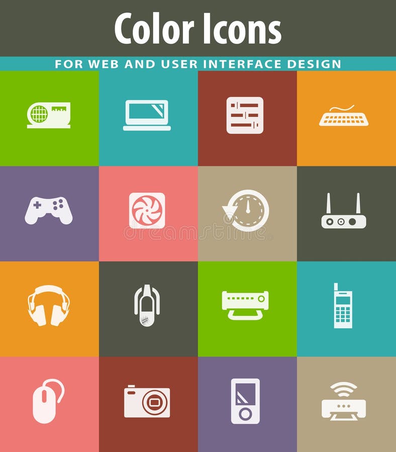 Devices icons set stock vector. Illustration of female - 125366010