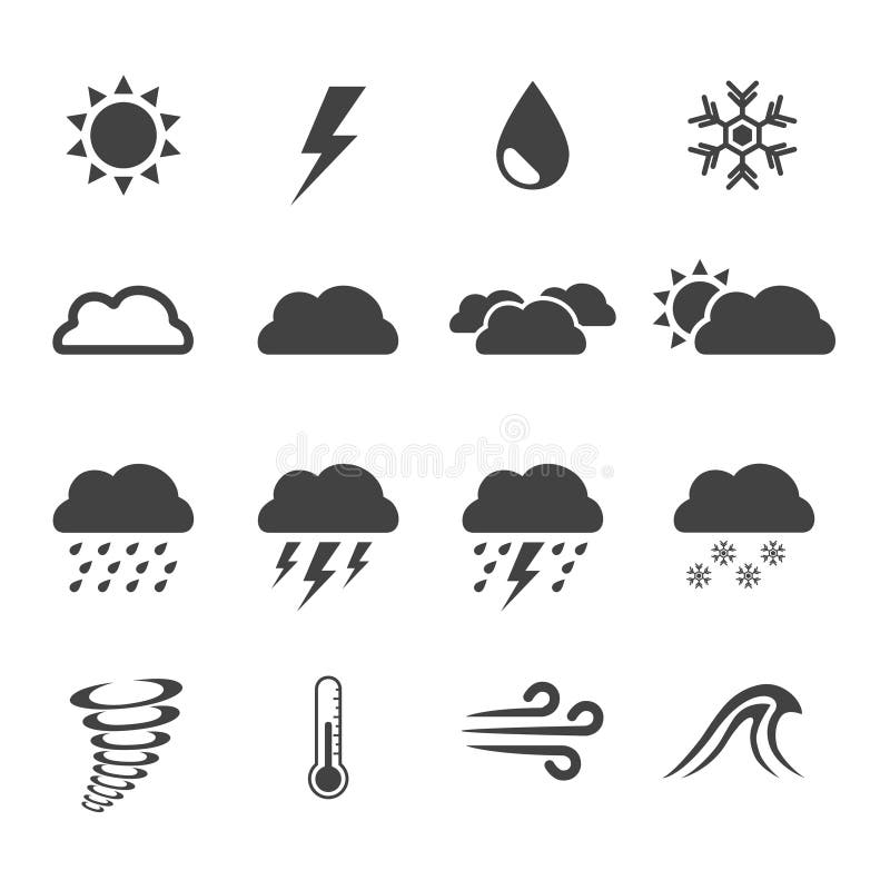 Weather Icon Set stock vector. Illustration of illustration - 6344272