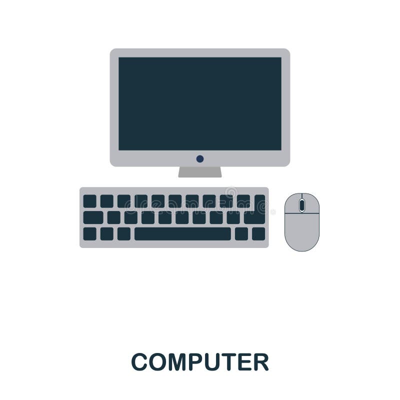 Computer Flat Icon. Premium Style Flat Icon Design. UI. Illustration of ...