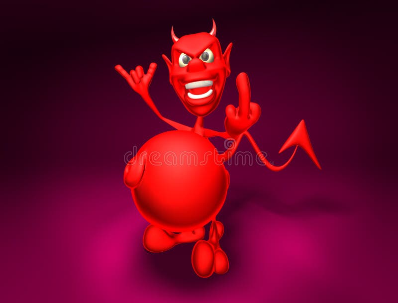 Devil Leaning on Edge of Blank Sign - with Clipping Path Stock ...