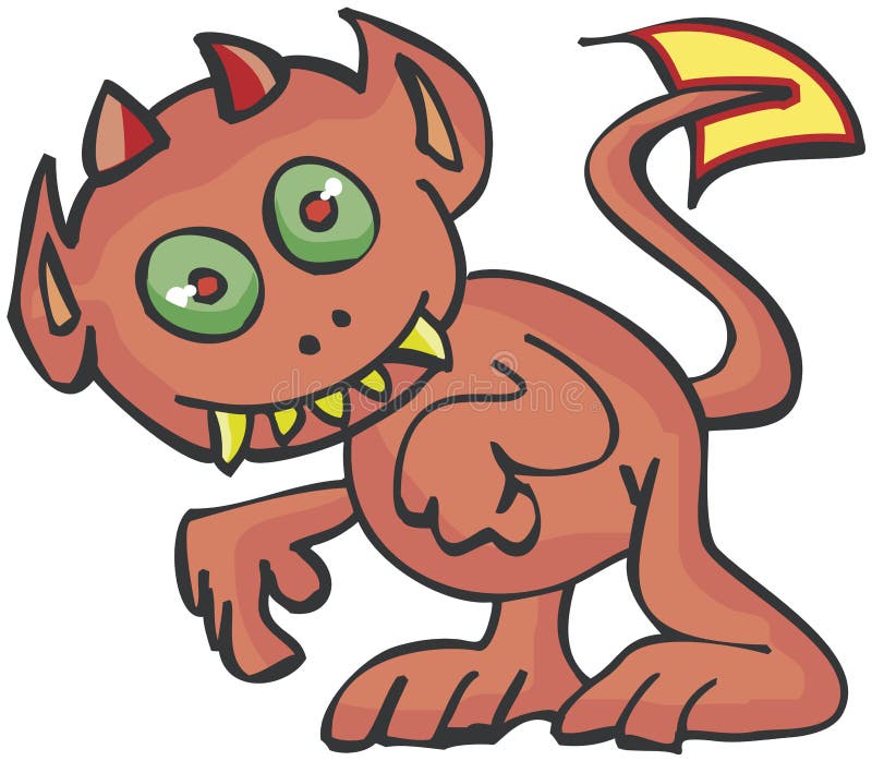 Red Monster Devil Vector stock vector. Illustration of fire - 9231337