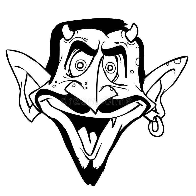 Devil stock illustration. Illustration of horn, draw, white - 897689