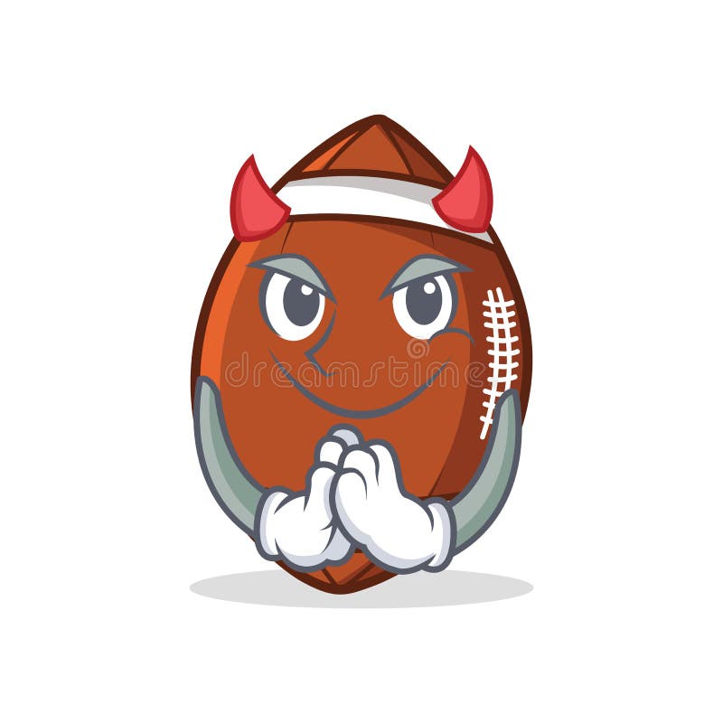 Devil American Football Character Cartoon Stock Vector - Illustration ...