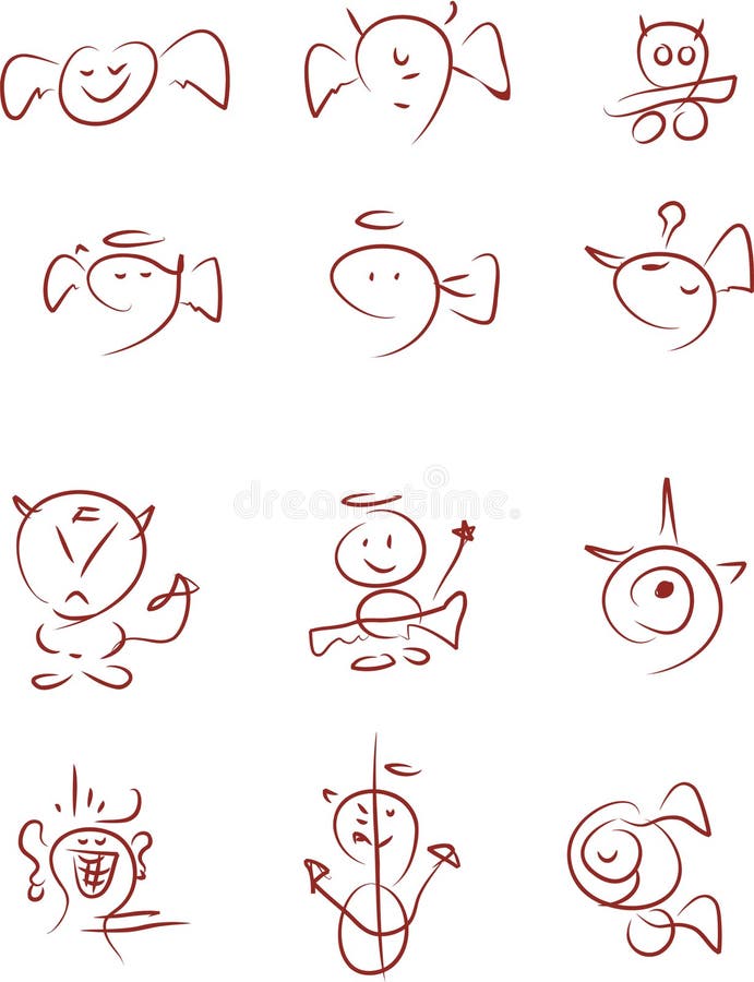 Devil angel stock illustration. Illustration of icon, draw - 5764258