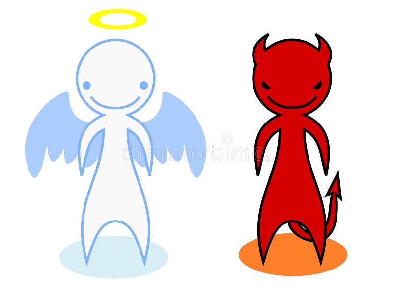A devil and an angel stock vector. Illustration of hell - 30974455