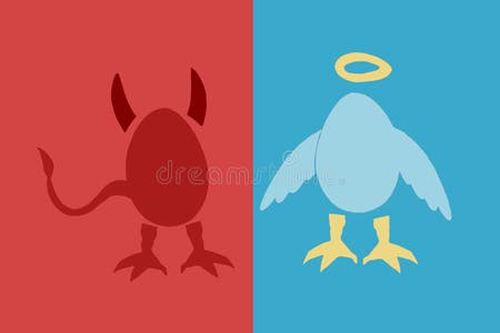 Devil and Angel Egg Characters Stock Photo - Image of nimbus, demon ...