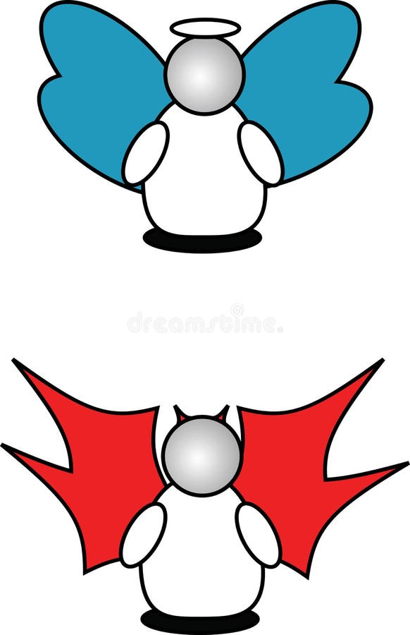 Angel and devil icon stock illustration. Illustration of horned - 11704639