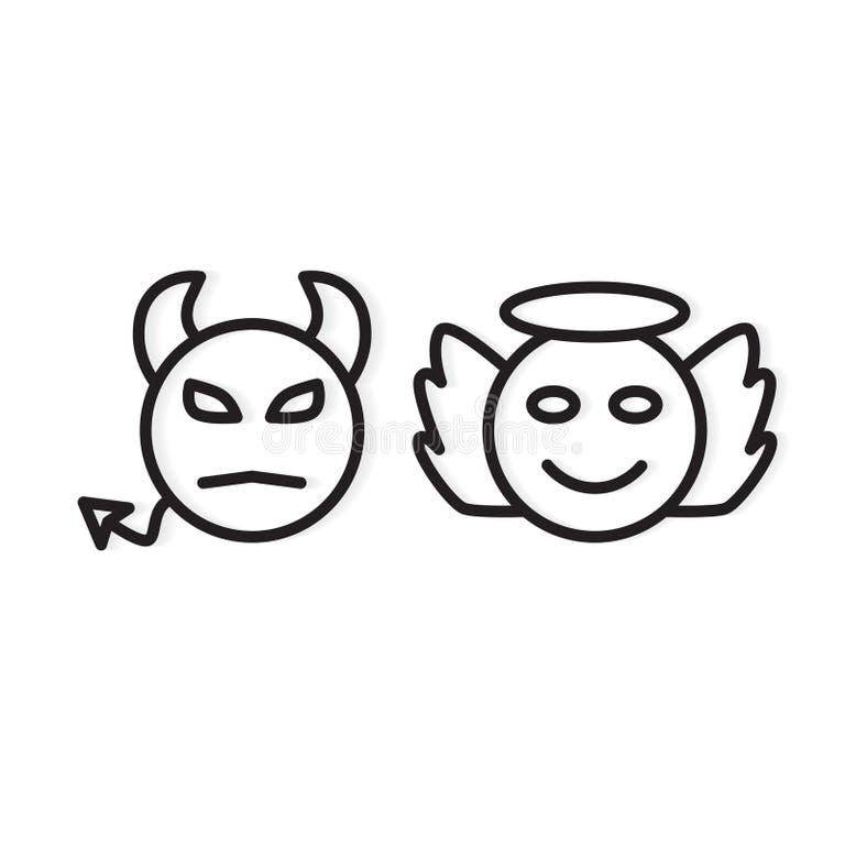 Devil and angel icon stock vector. Illustration of flat - 167090562