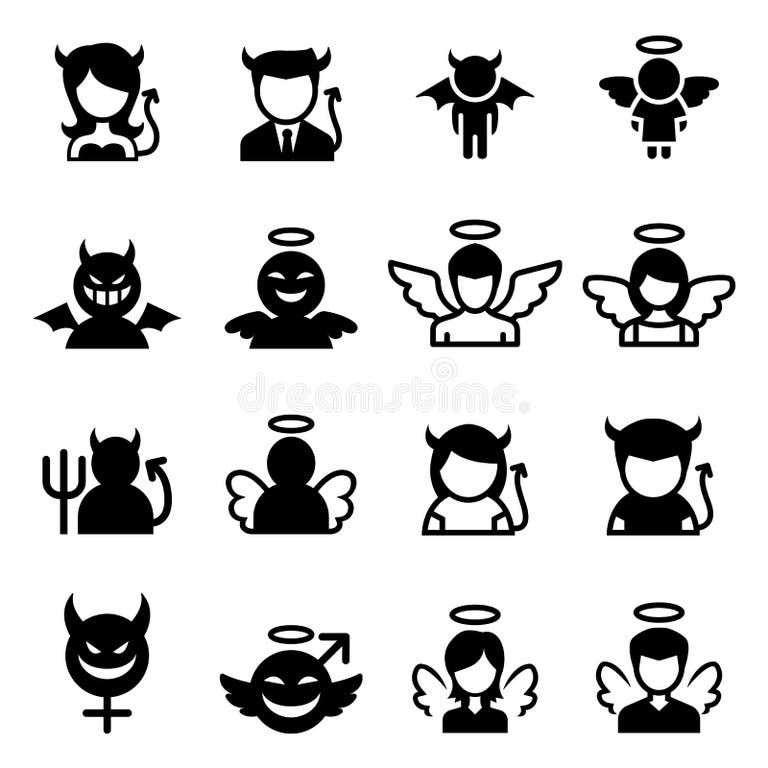 Angel Devil Icon Stock Illustrations – 4,420 Angel Devil Icon Stock ...