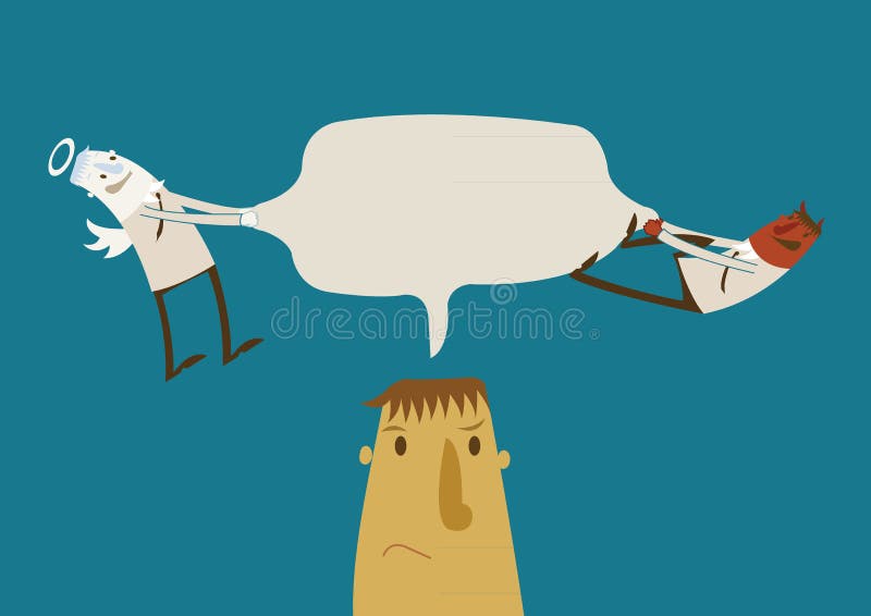Devil and Angle Thinking of Businessman Stock Vector - Illustration of ...