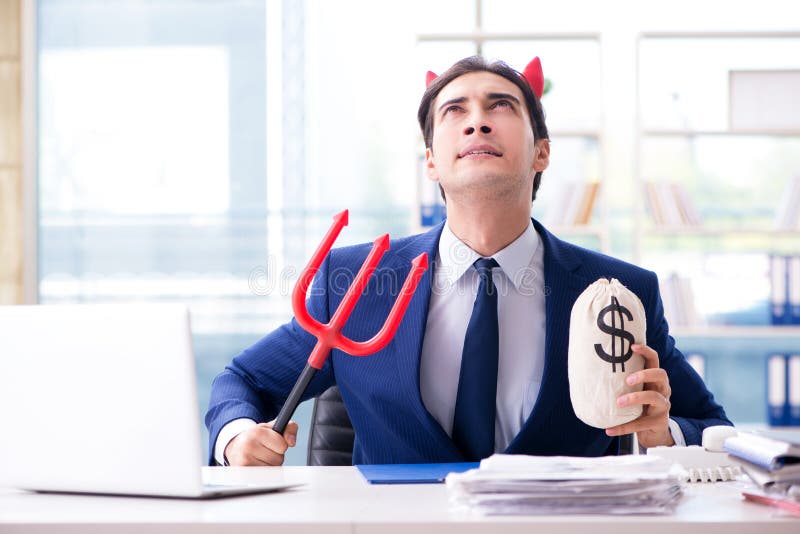 The Devil Angry Businessman in the Office Stock Image - Image of ...