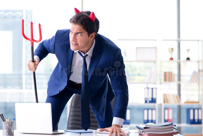 The Devil Angry Businessman in the Office Stock Image - Image of ...