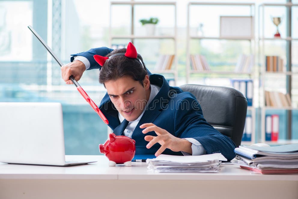 The Devil Angry Businessman in the Office Stock Image - Image of ...