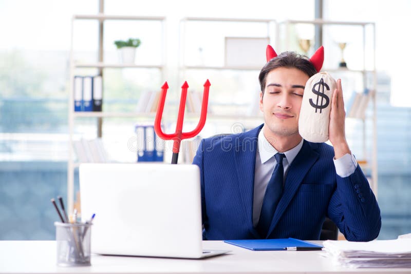 The Devil Angry Businessman in the Office Stock Image - Image of ...