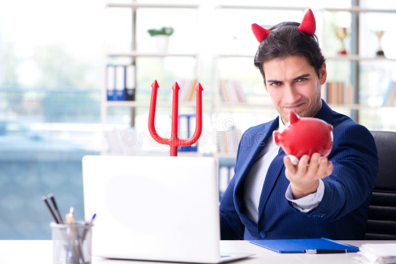 The Devil Angry Businessman in the Office Stock Image - Image of ...