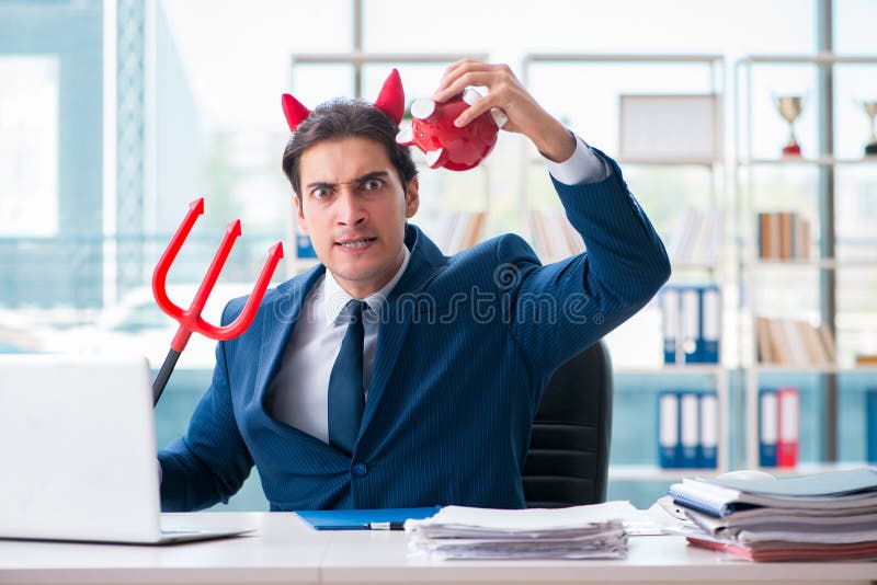 The Devil Angry Businessman in the Office Stock Image - Image of ...