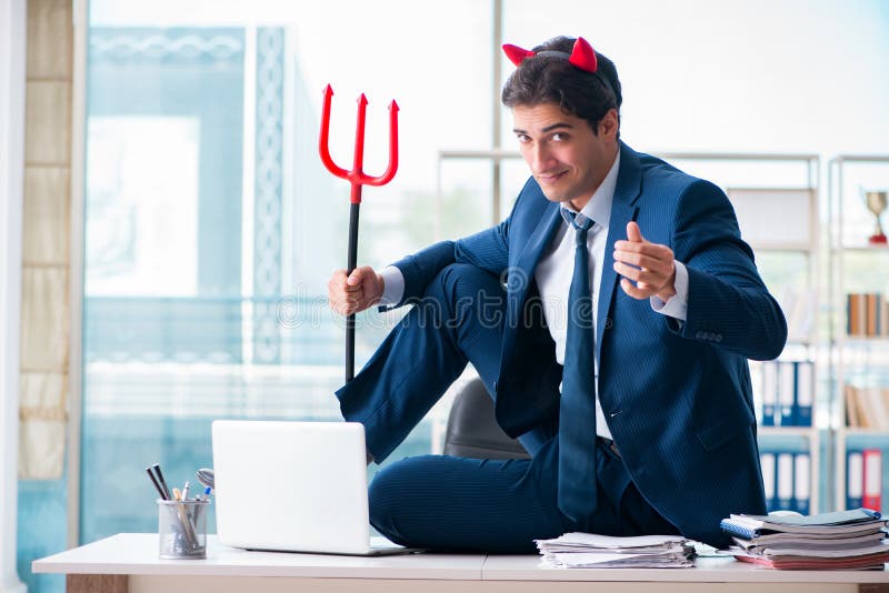 The Devil Angry Businessman in the Office Stock Photo - Image of devil ...