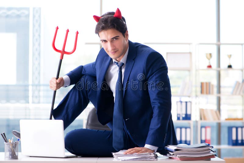 The Devil Angry Businessman in the Office Stock Photo - Image of ...