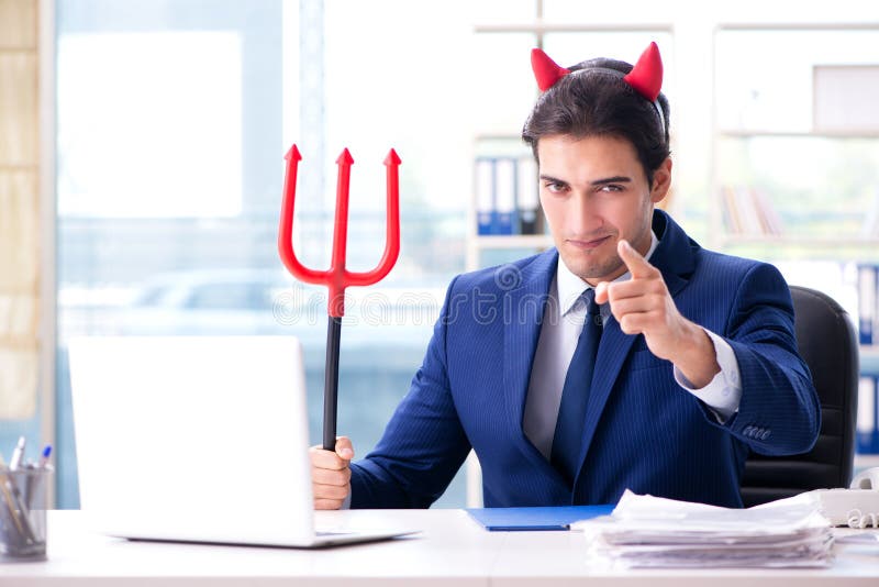 The Devil Angry Businessman in the Office Stock Photo - Image of hell ...