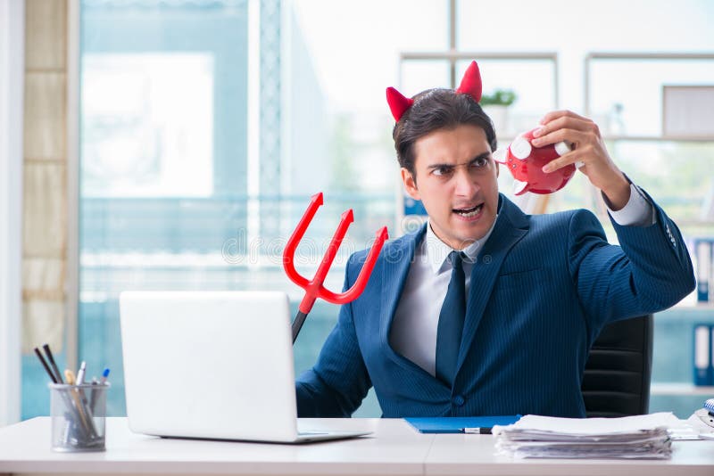 The Devil Angry Businessman in the Office Stock Image - Image of ...
