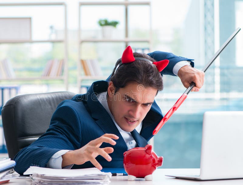 Devil Angry Businessman in the Office Stock Photo - Image of manager ...
