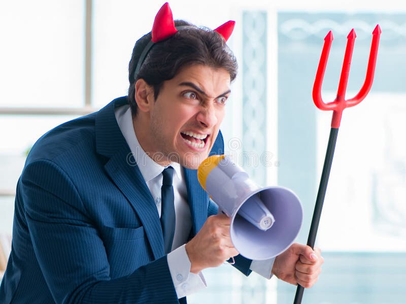 Devil Angry Businessman in the Office Stock Image - Image of auditor ...