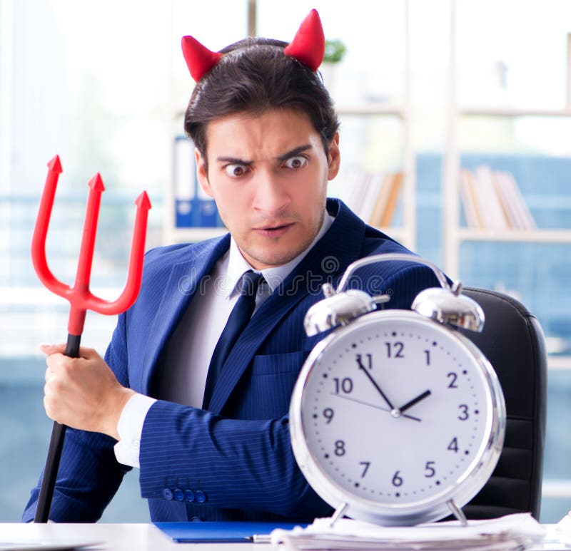 Devil Angry Businessman in the Office Stock Photo - Image of hell ...