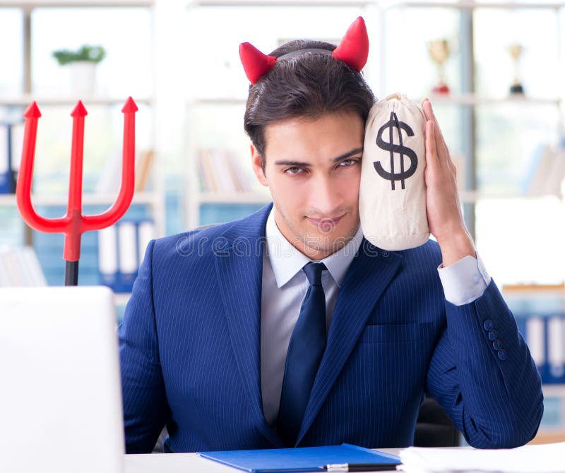 Devil Angry Businessman in the Office Stock Image - Image of angry ...
