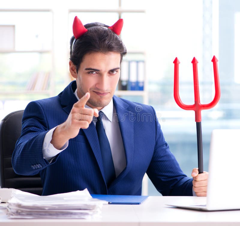Devil Angry Businessman in the Office Stock Photo - Image of character ...