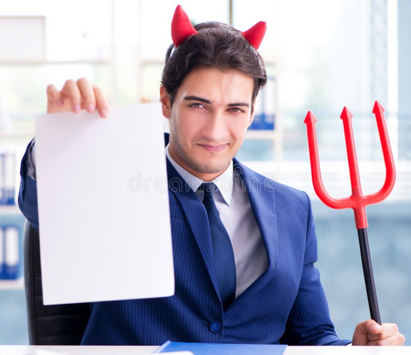 Devil Angry Businessman in the Office Stock Photo - Image of evil ...