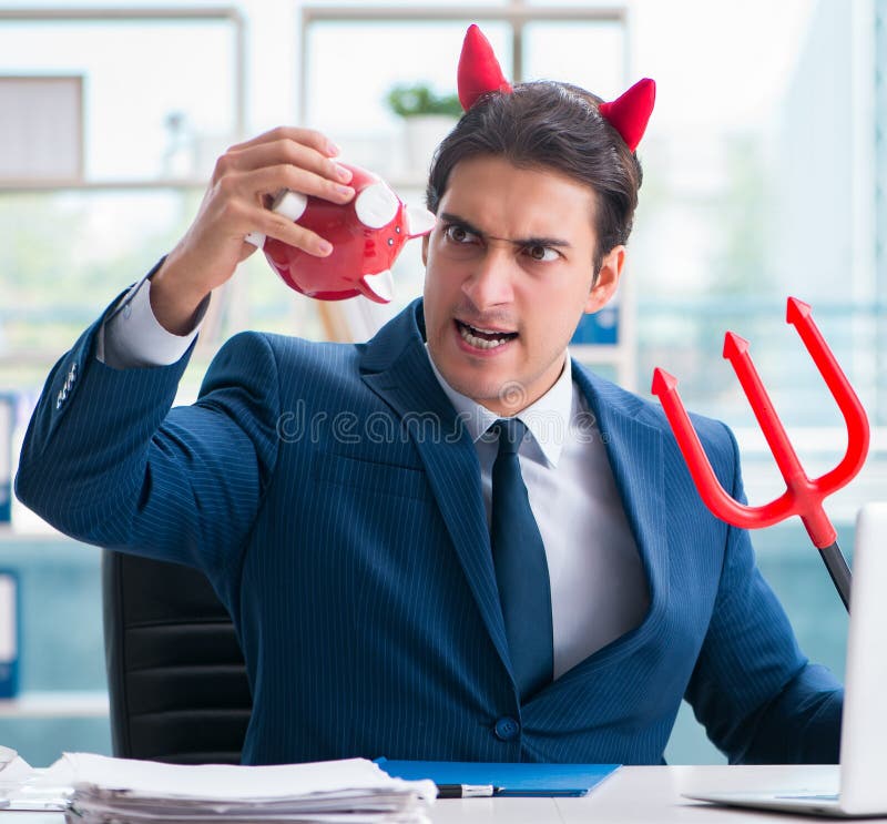 Devil Angry Businessman in the Office Stock Photo - Image of business ...