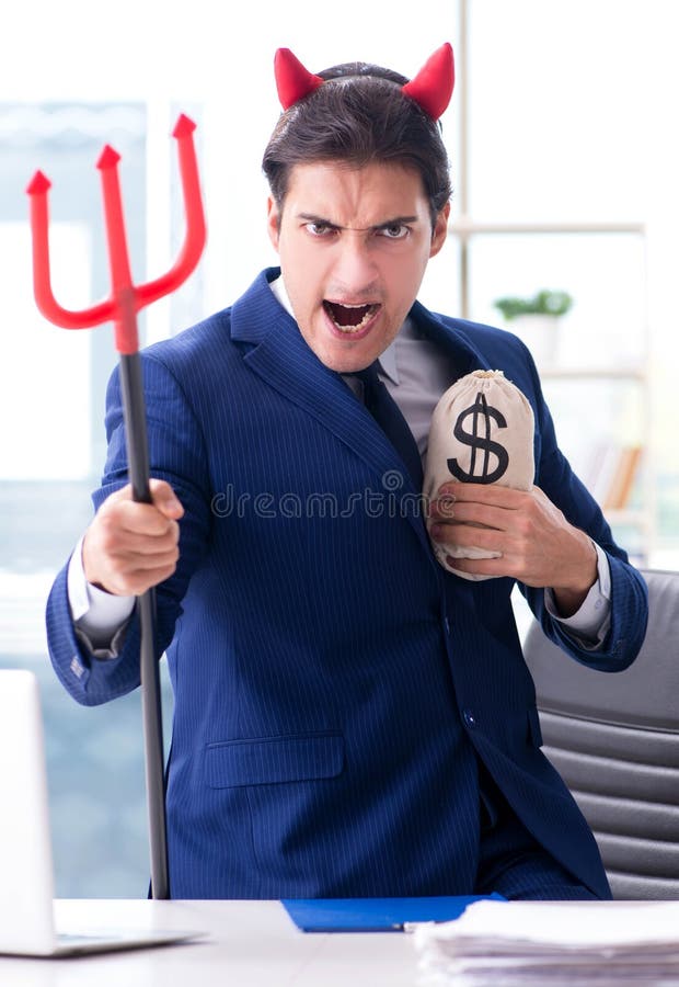 Devil Angry Businessman in the Office Stock Photo - Image of hell ...