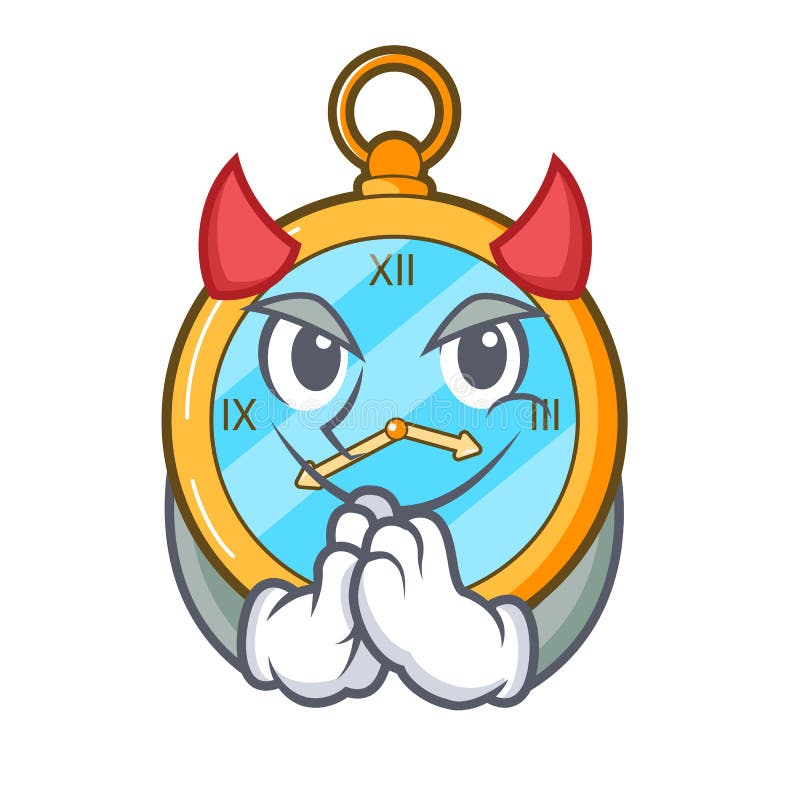 Devil Antique Watch Isolated on a Character Stock Vector - Illustration ...