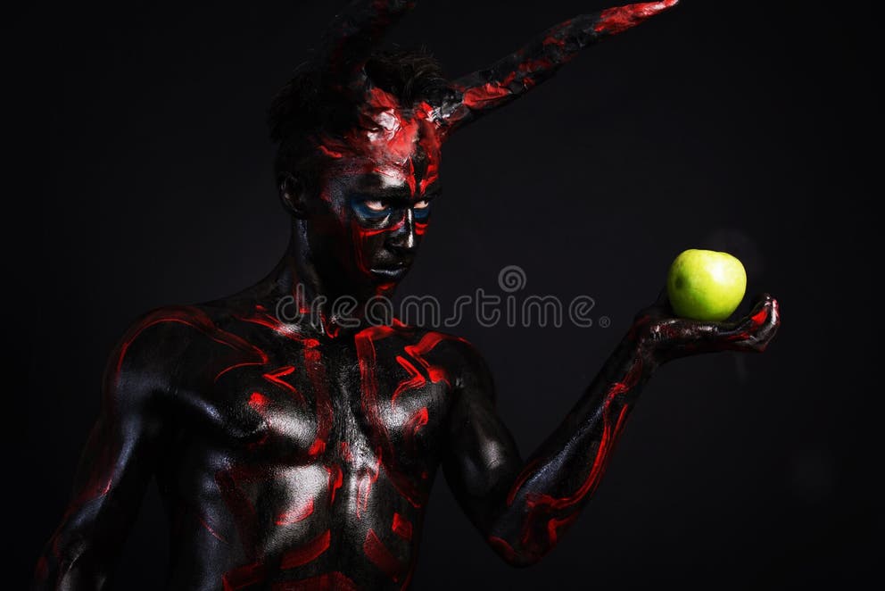 Devil apple stock image. Image of evil, burnt, flame, goth - 966689