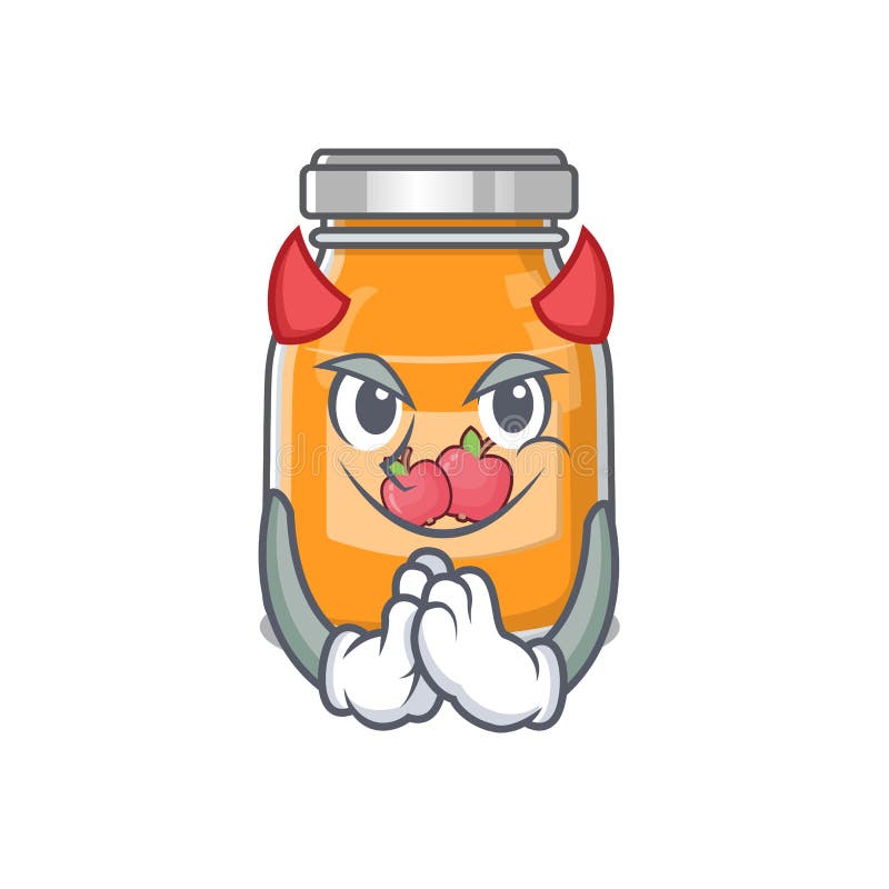 Devil Apple Jam Cartoon with Character Design Stock Vector ...