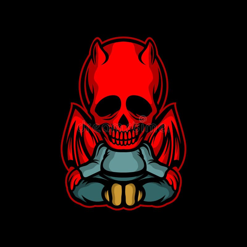 Devil baby red skull stock vector. Illustration of drawn - 178769681