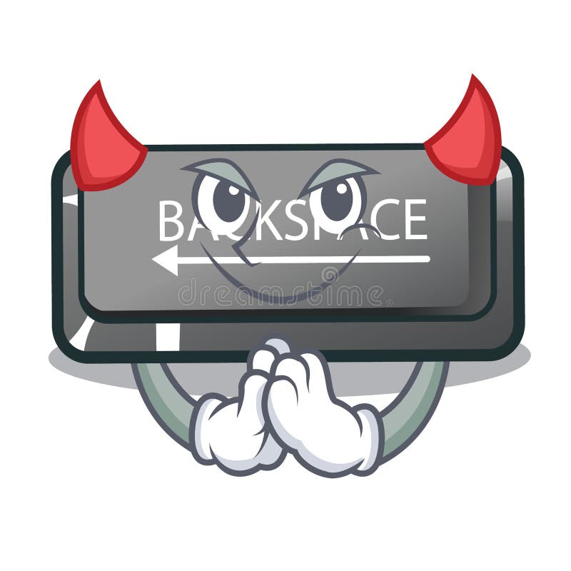 Devil Backspace Button Installed on Cartoon Keyboard Stock Vector ... Devil Backspace Button Installed on Cartoon Keyboard Stock Vector ...