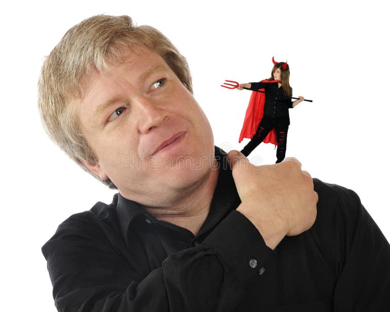 Devil, Be Gone! stock photo. Image of remove, horns, person - 19519346