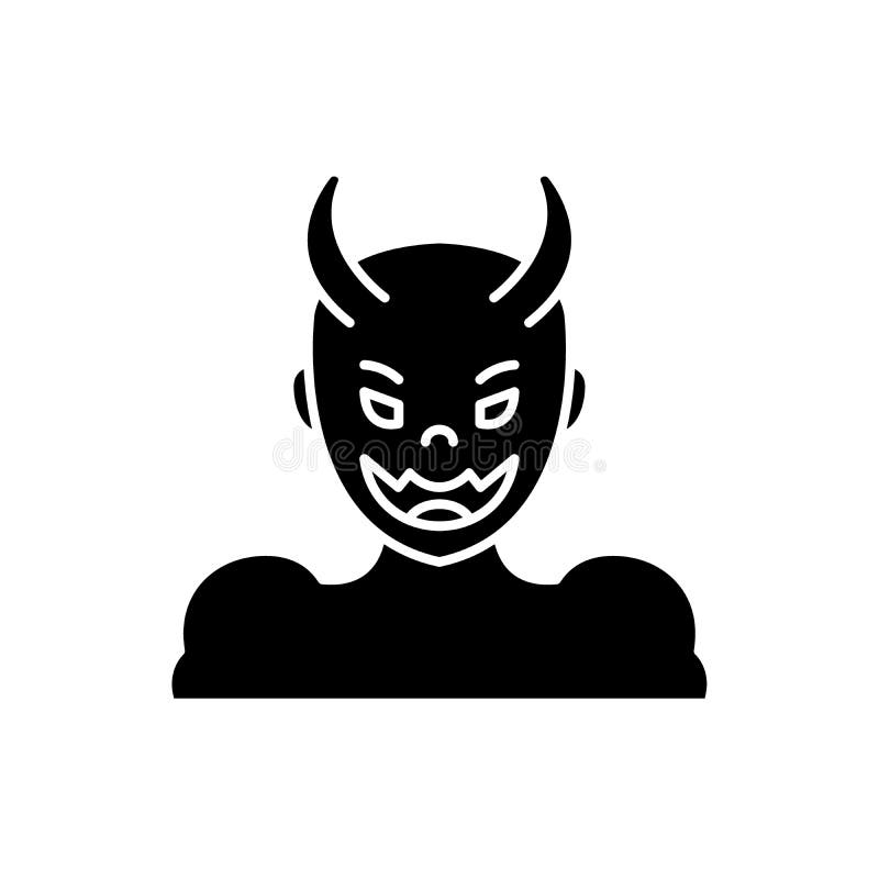 Devil Black Icon, Vector Sign on Isolated Background. Devil Concept ...