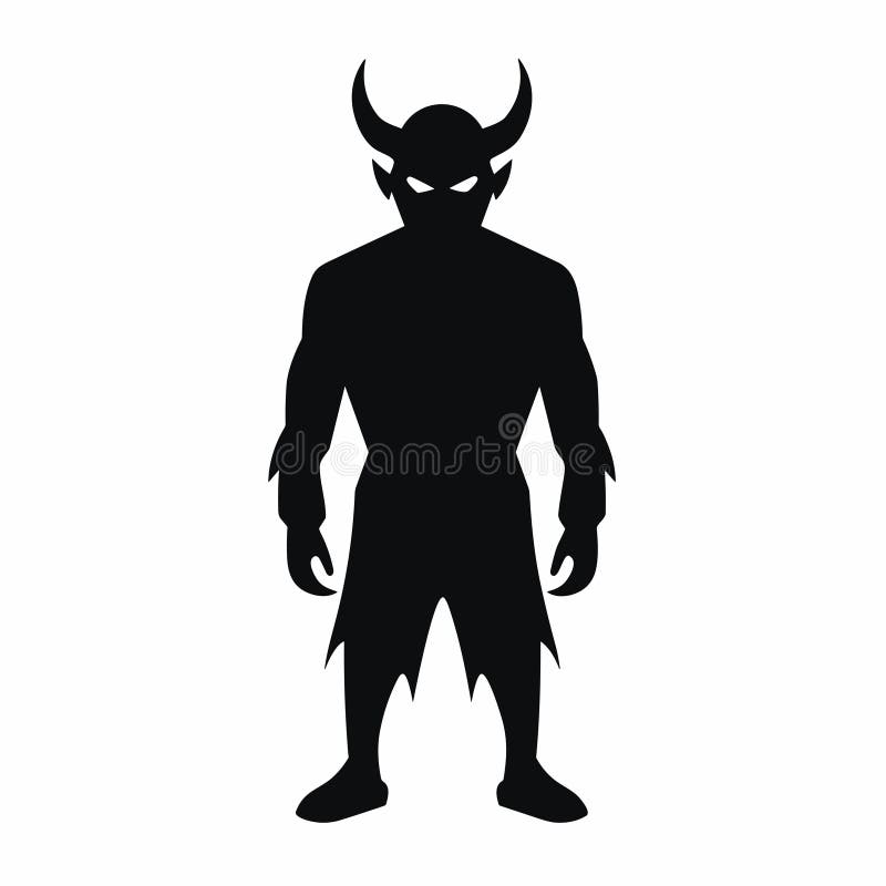 Devil Black Icon on White Background. Devil Silhouette Stock Vector ...