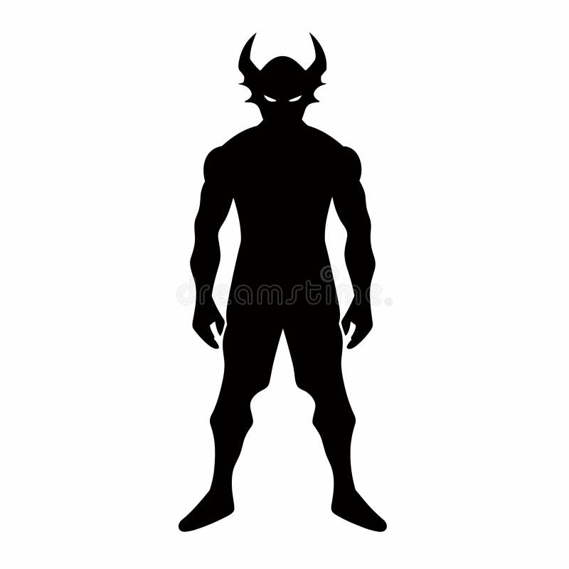 Devil Black Icon on White Background. Devil Silhouette Stock Vector ...