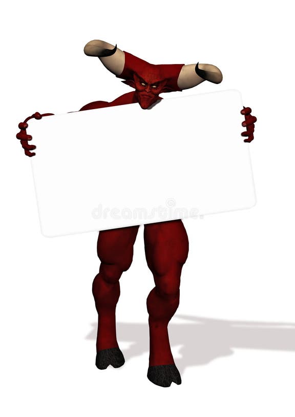 Devil with Blank Sign stock illustration. Illustration of gothic - 5016918