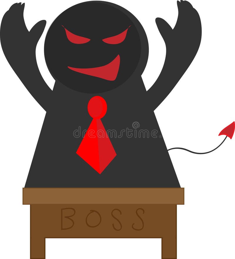 Red Devil Boss with a Trident Stock Vector - Illustration of fangs ...