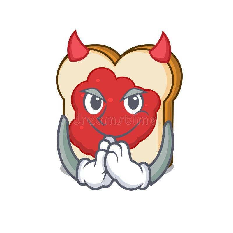 Devil Bread with Jam Mascot Cartoon Stock Vector - Illustration of ...