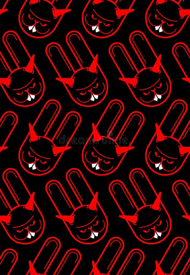 Devil Bunny Background . Angry Hare Pattern Seamless. Crazy Rabbit ...
