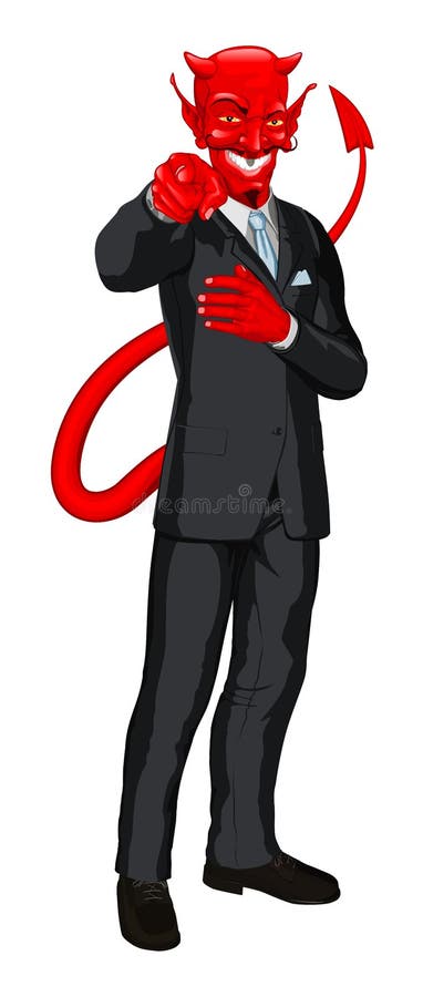 Devil Business Man Pointing Stock Vector - Illustration of point ...