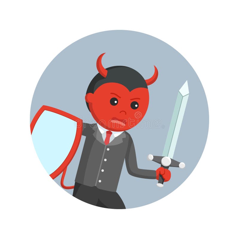 Devil Sword Character Cartoon Style Stock Vector - Illustration of game ...