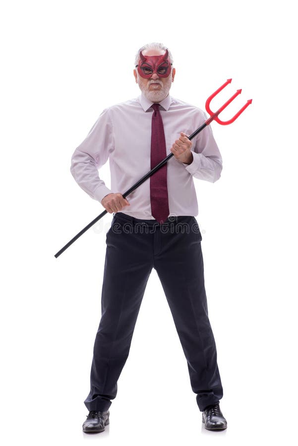 Devil Businessman Isolated on White Stock Image - Image of mask, angry ...