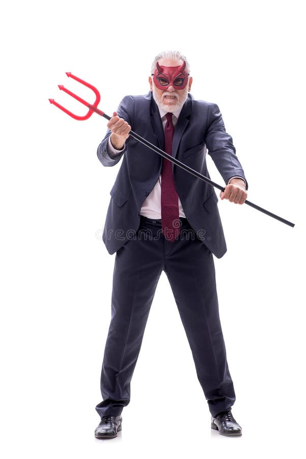 Devil Businessman Isolated on White Stock Photo - Image of entrepreneur ...