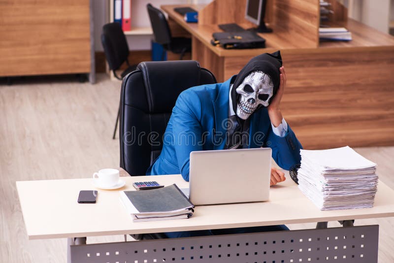 Devil Businessman Working in the Office Stock Image - Image of spooky ...